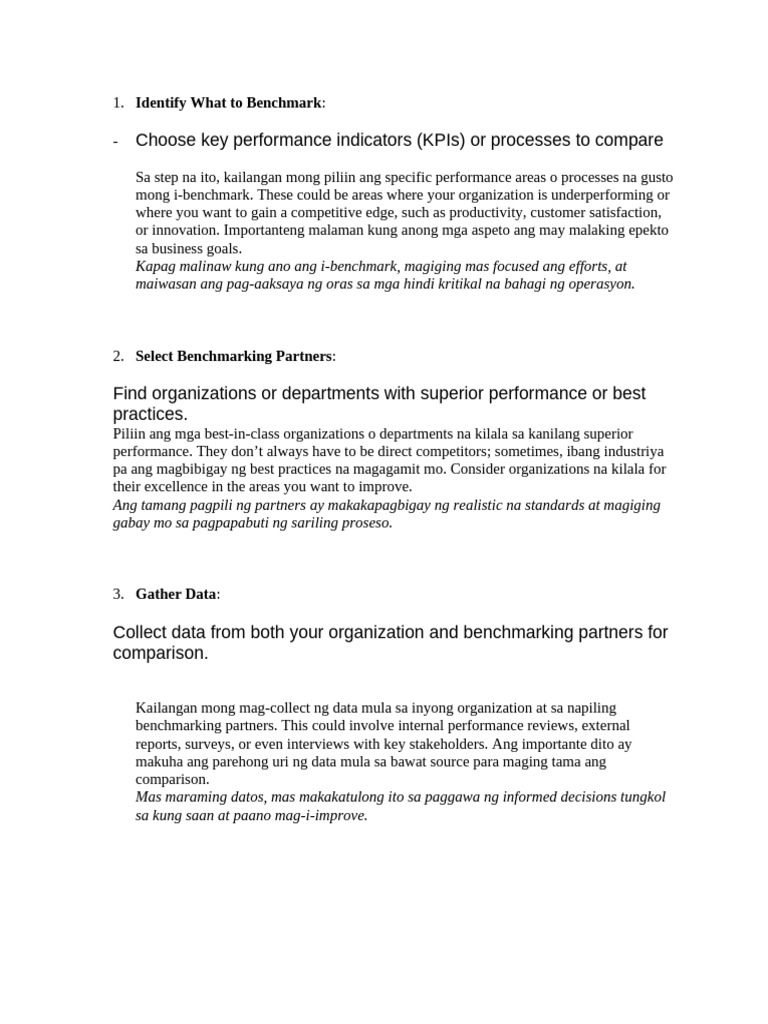 Identify What to Benchmark | PDF