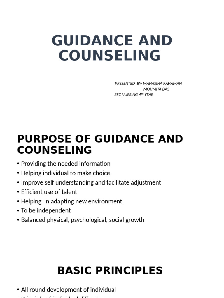 Guidance and Counseling Overview | PDF | Lifestyle