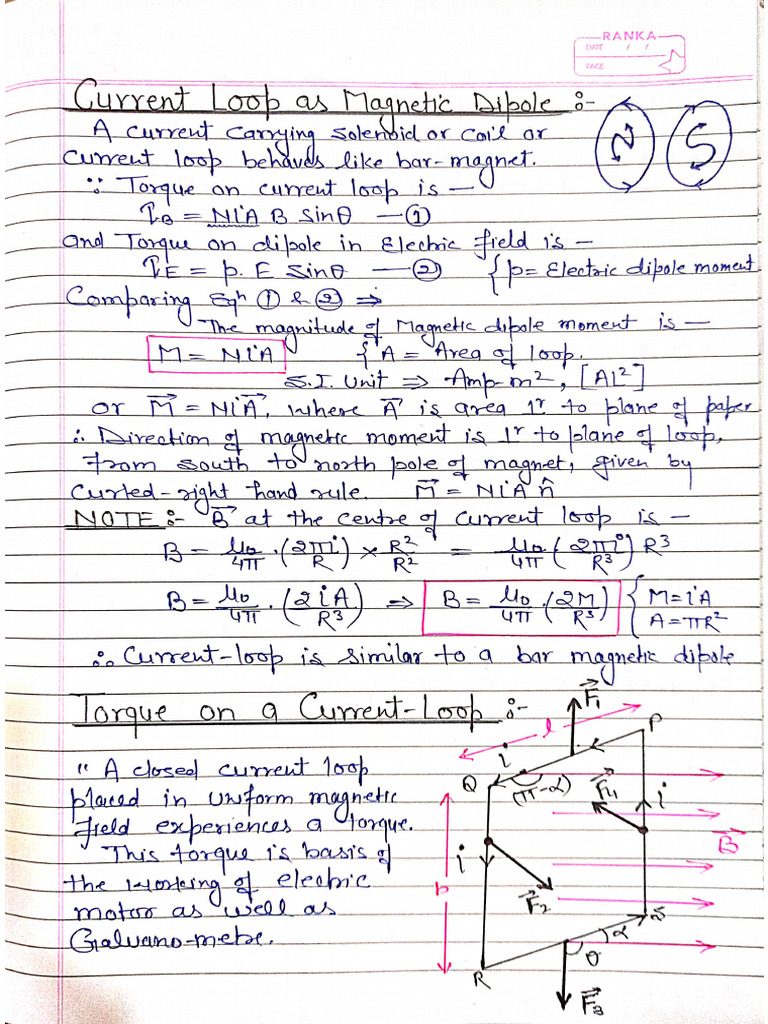 Torque On Current Loop | PDF