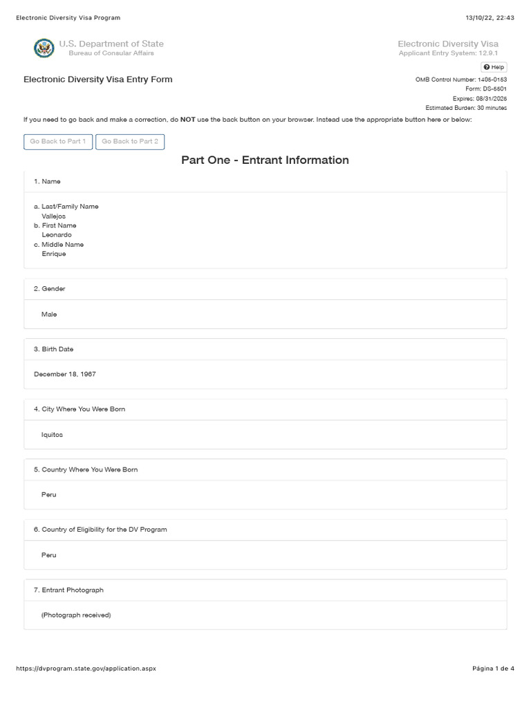Electronic Diversity Visa Program | PDF