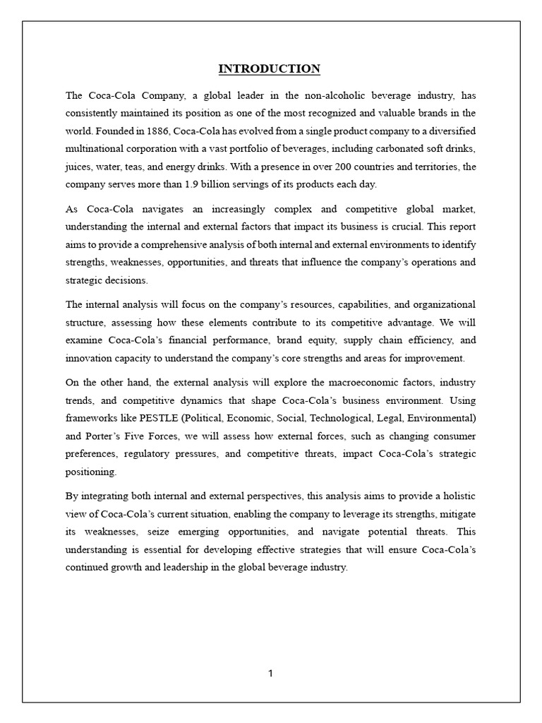 Coca Cola Report | PDF