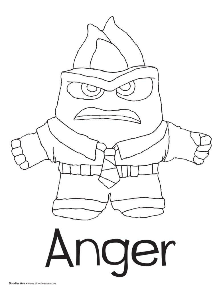 Doodles Ave Inside Out Coloring Page Anger | PDF