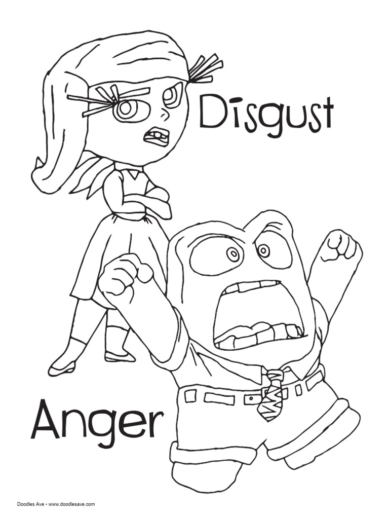 Inside Out Coloring Page Anger Disgust 1 | PDF
