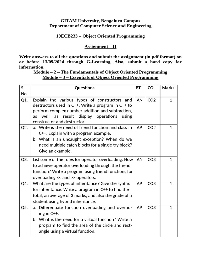 Assignment 2 - OOP - New | PDF Assignment 2 - OOP - New | PDF