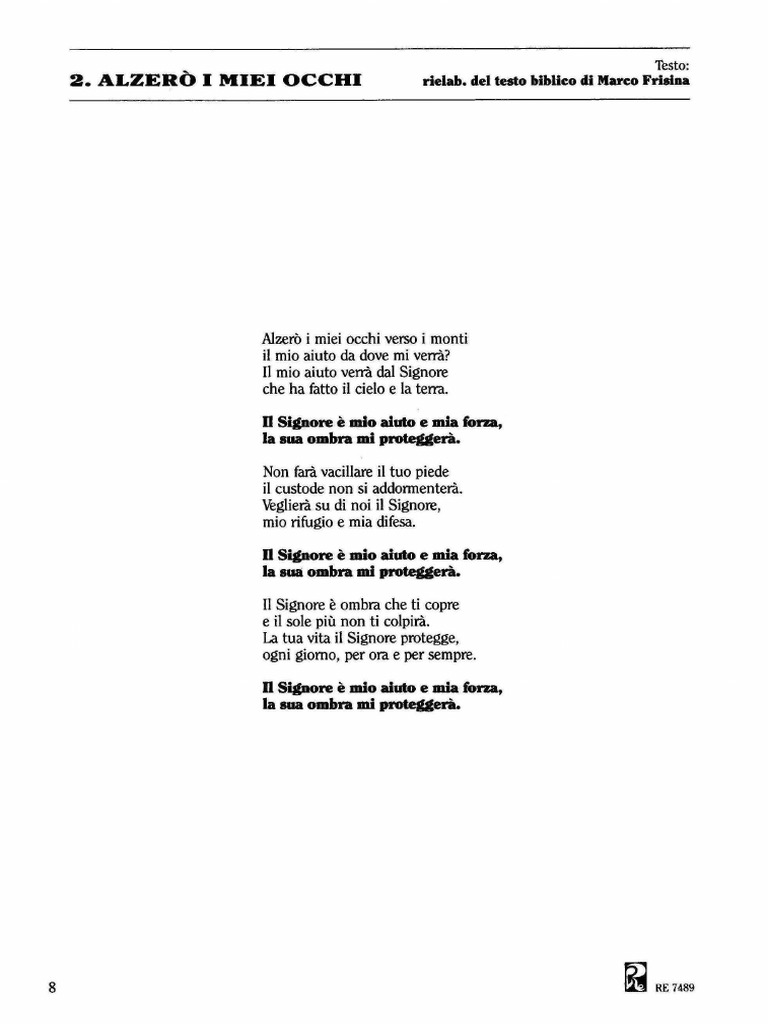 Alzerò I Miei Occhi | PDF