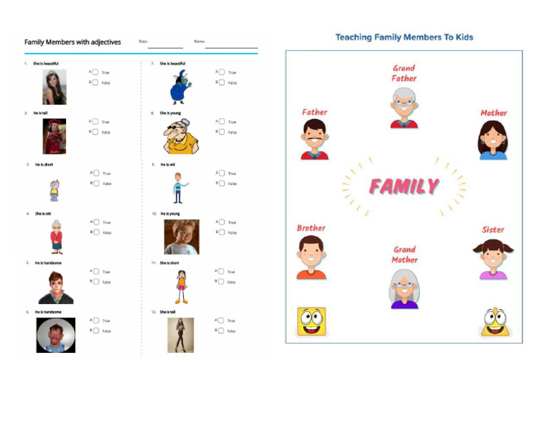 Family Members With Adjectives | PDF