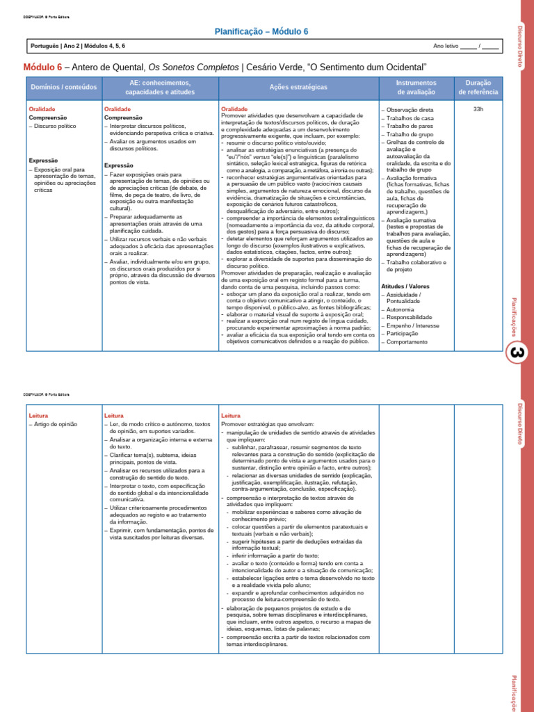 Ddepm46 Planificacao Mod6 | PDF