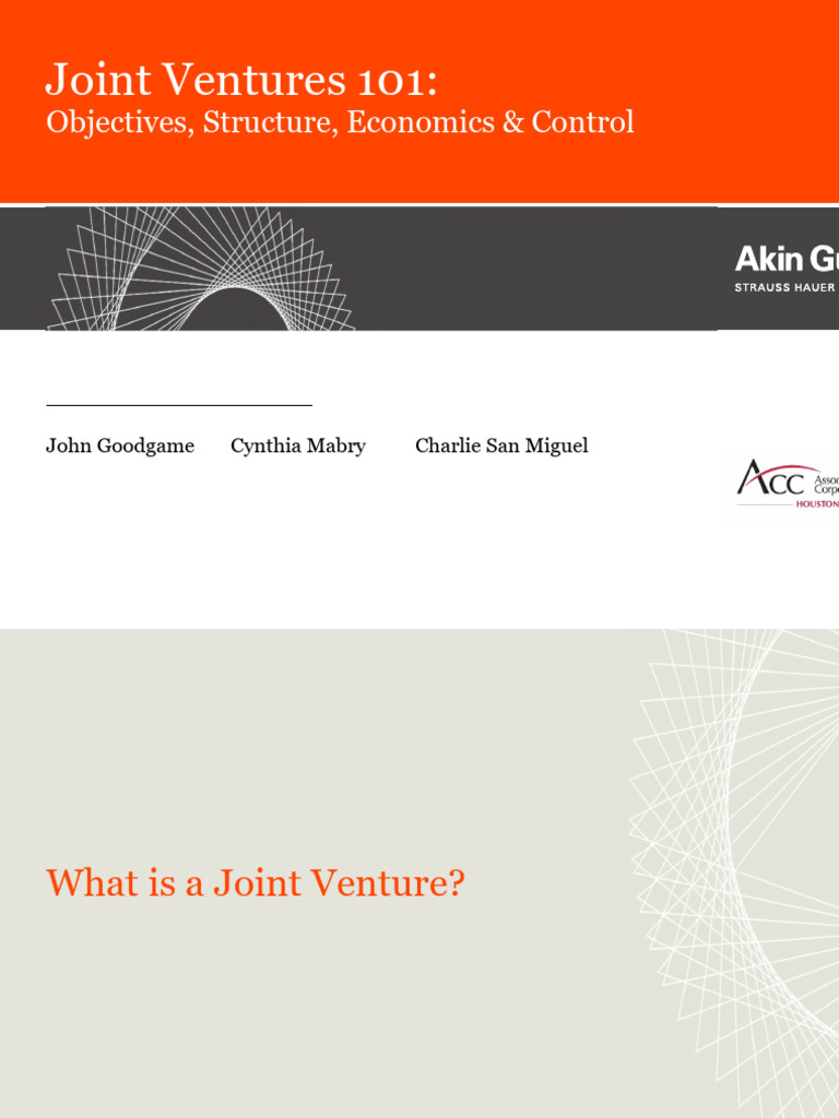 ACC Houston Presentation - Joint Ventures - May 2021 Final | PDF