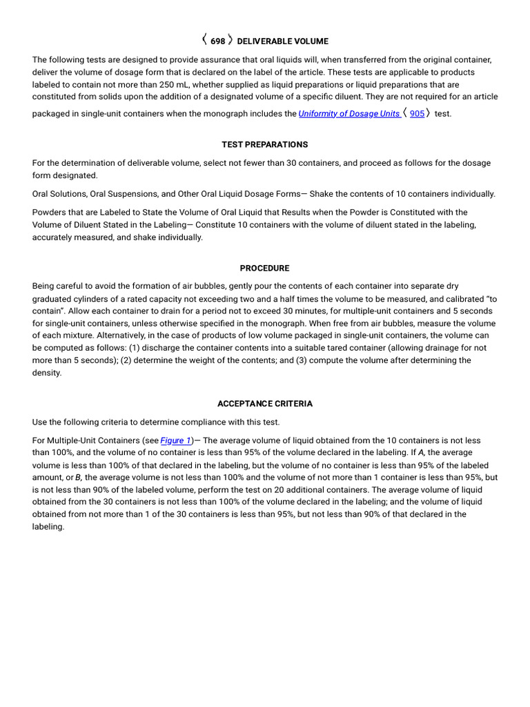 Deliverable Volume USP | PDF