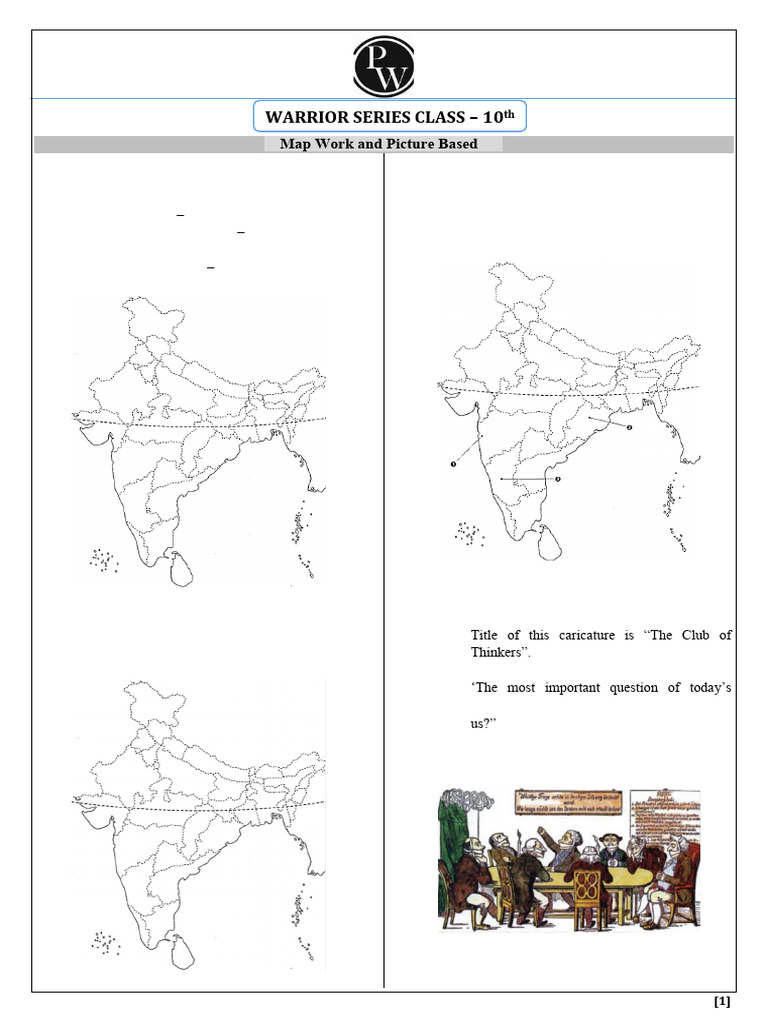 Map Work and Picture Based - Practice Sheet - WARRIOR SERIES CLASS-10TH | PDF