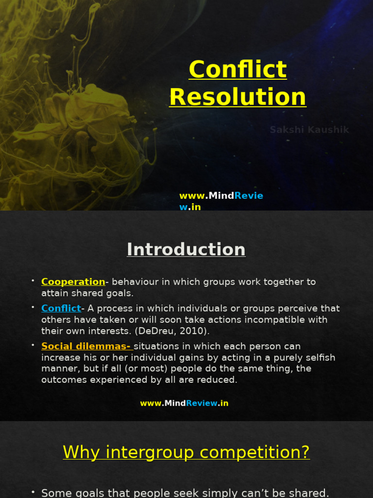 Conflict Resolution | PDF