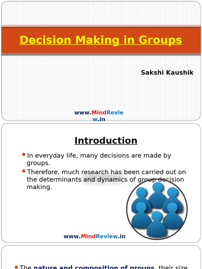 Decision Making in Groups | PDF