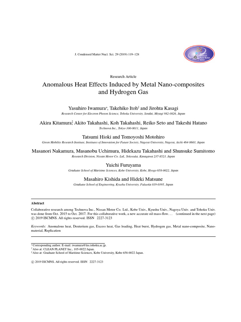 Anomalous Heat Effects Induced by Metal Nano-Composites and Hydrogen ...
