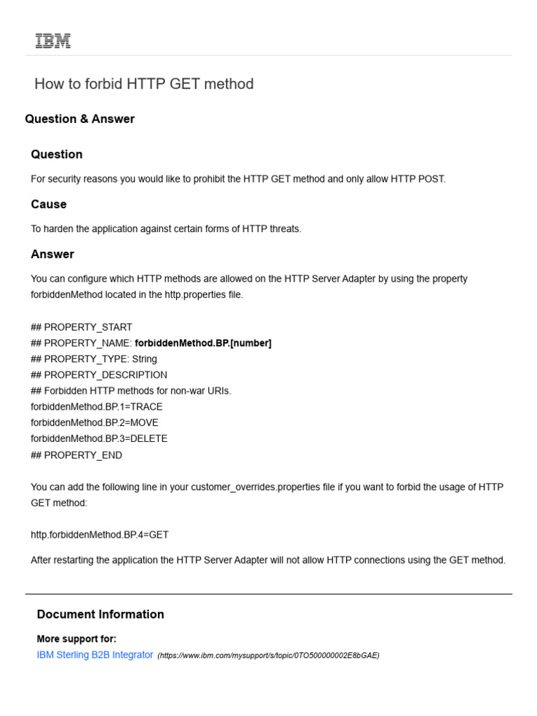 How To Forbid HTTP GET Method | PDF