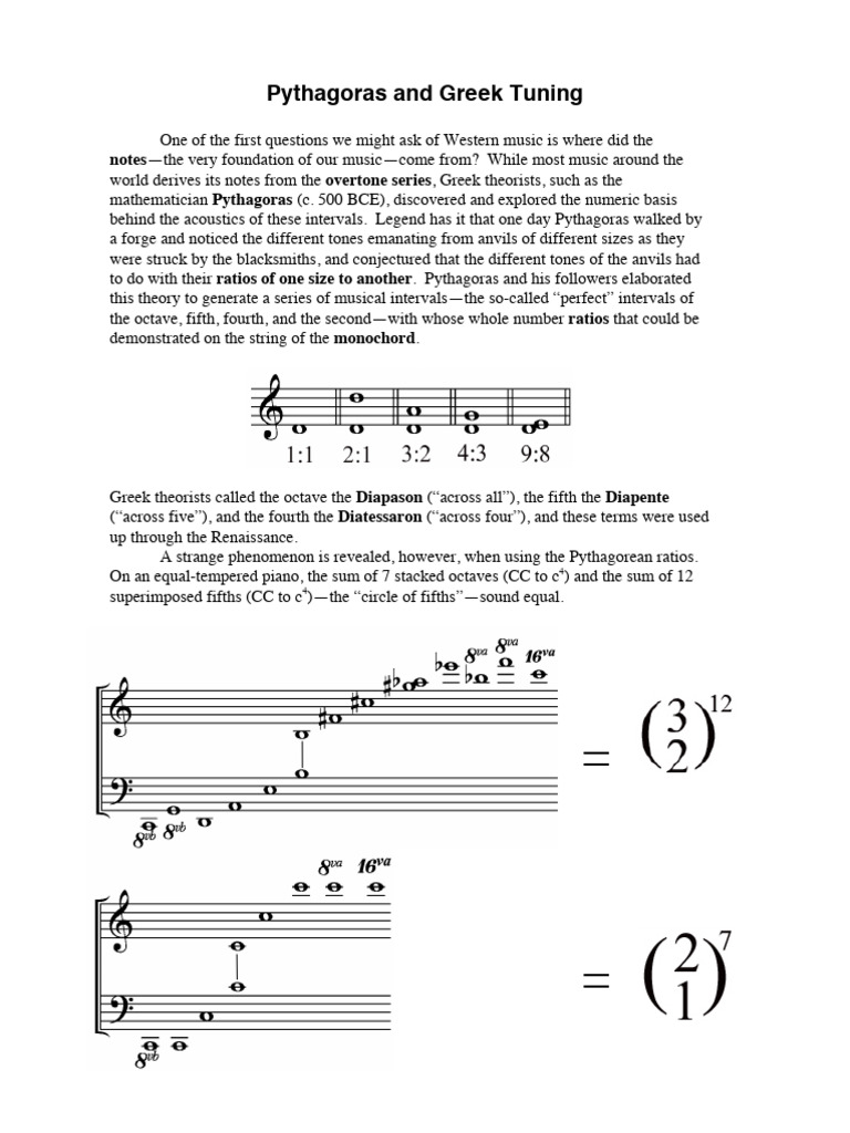 Pythagoras and Greek Tuning | PDF