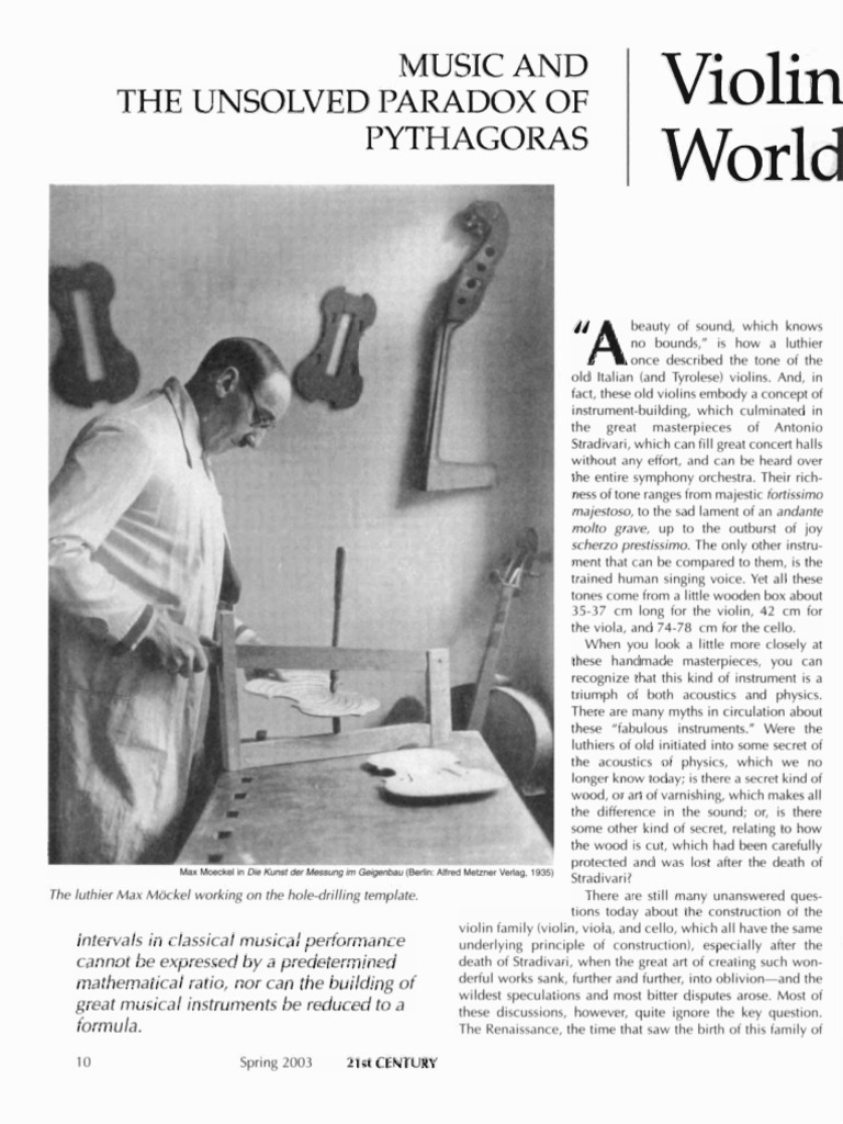 Music and the Unsolved Paradox of Pythagoras | PDF