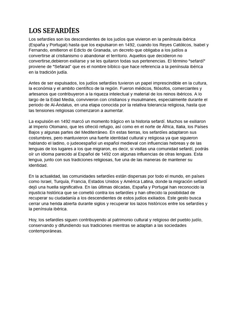 Los Sefardíes | PDF