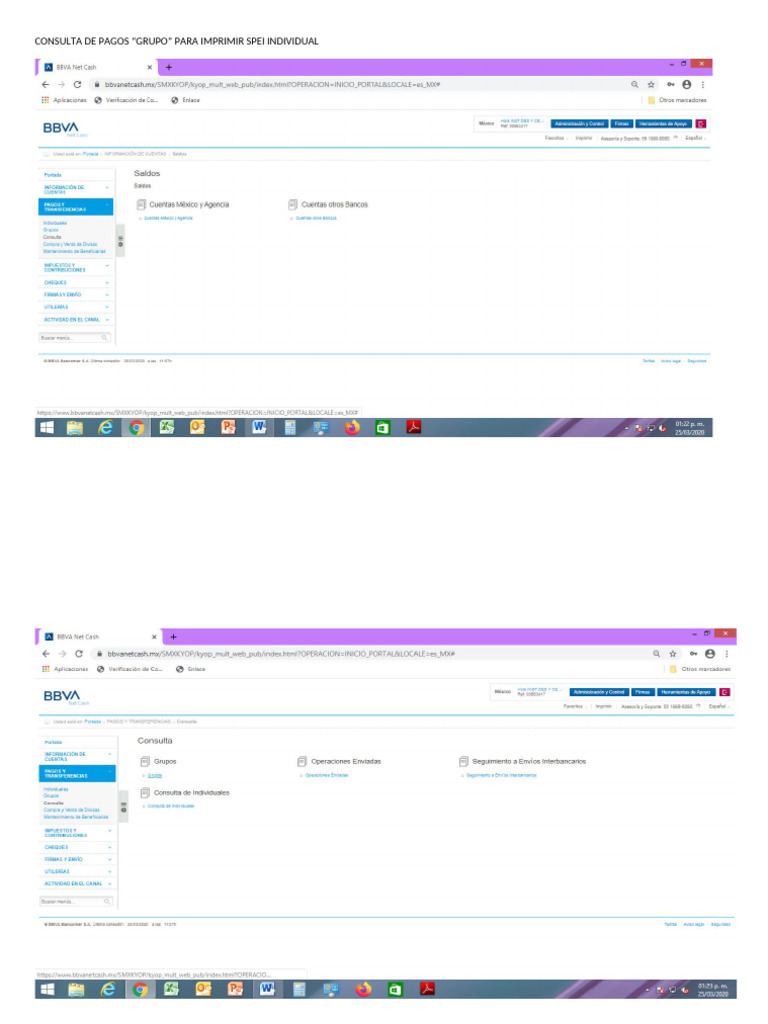 CONSULTA DE PAGOS GRUPO PARA IMPRIMIR SPEI | PDF