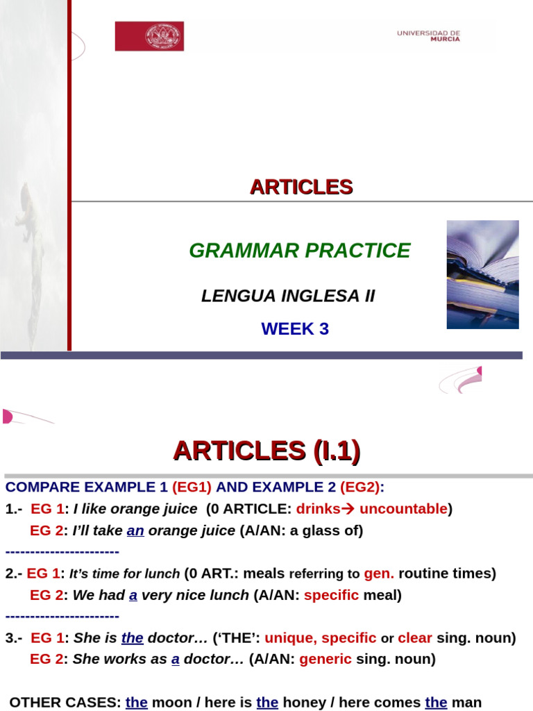WEEK 3 Grammar Practice PPT - With KEYS | PDF