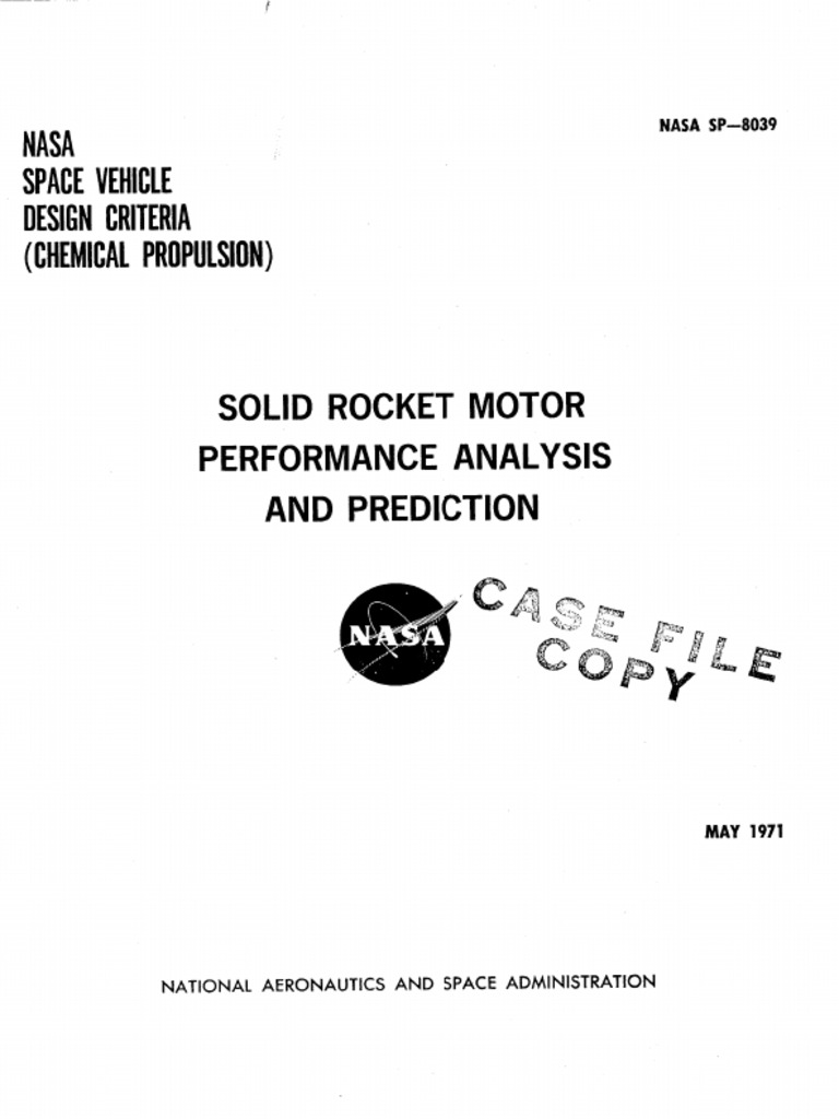NASA - SP-8039 - Solid Rocket Motor Performance Analysis and Prediction | PDF