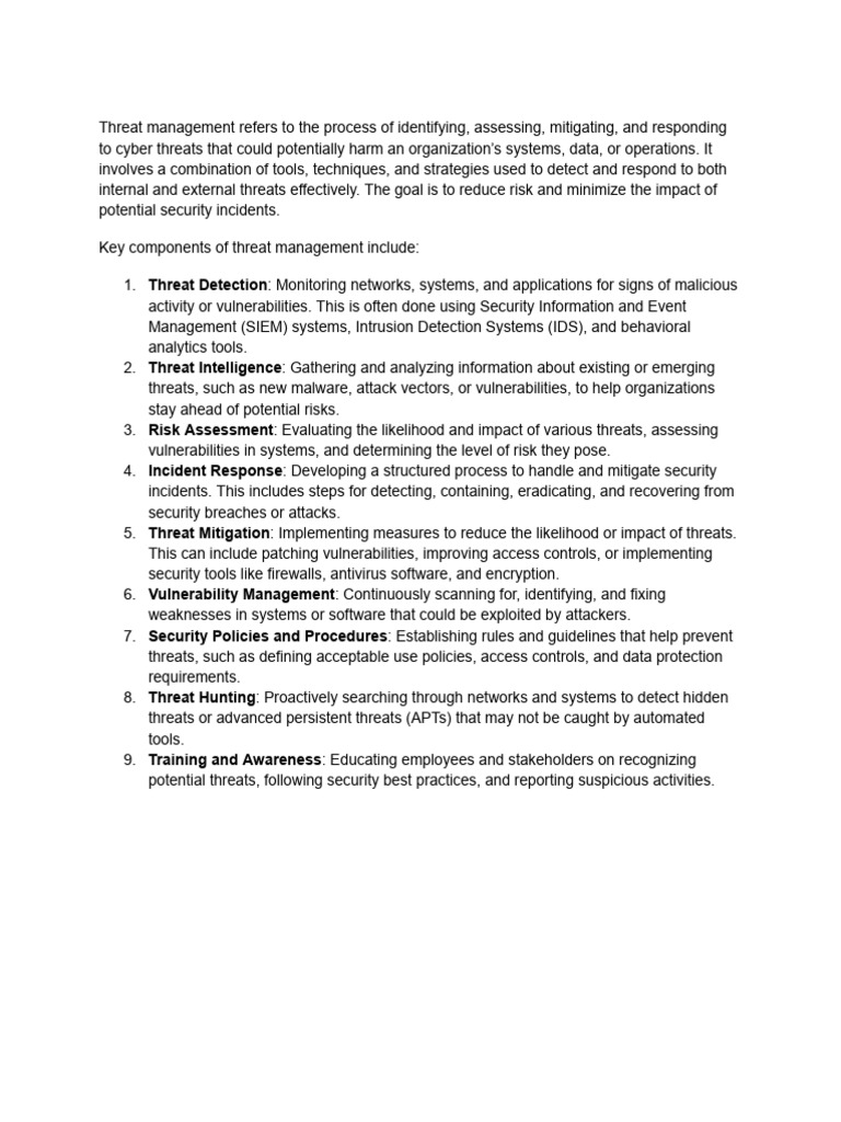 Threat Management Notes | PDF