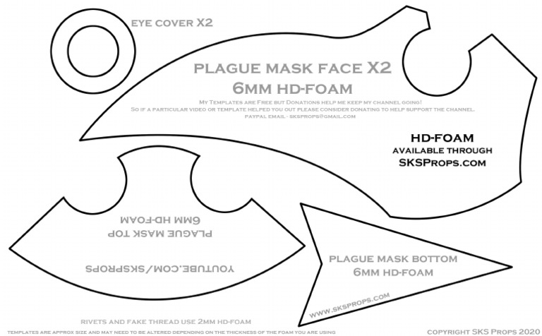 Plague Mask Template SKS Props | PDF