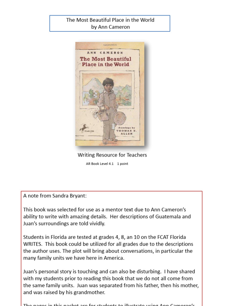 The Most Beautiful Place in The World by Ann Cameron: AR Book Level 4.1 ...