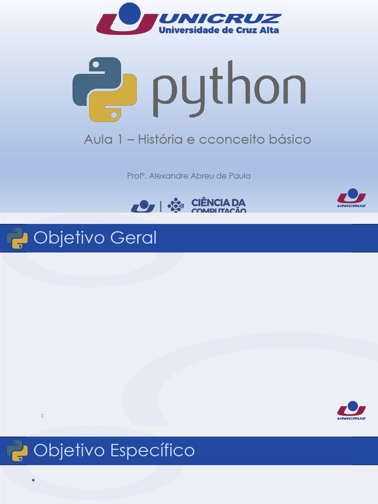 Aula 1 Introdução Sobre O Python Pdf