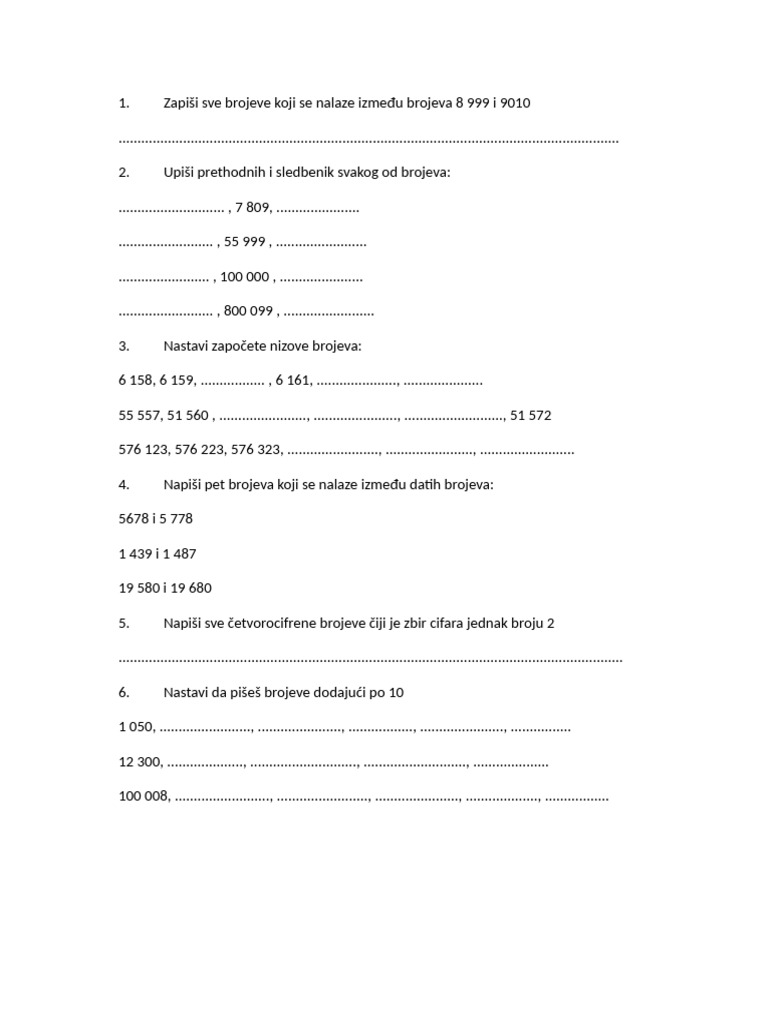 Matematika Brojevi 1 | PDF