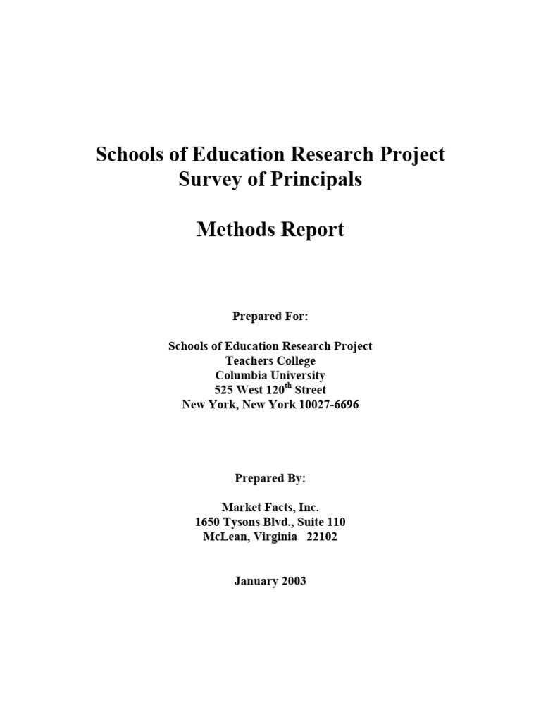 Survey Methods for School Principals | PDF | Survey Methodology ...