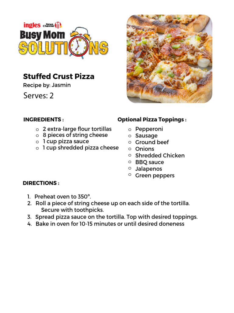 Stuffed Crust Pizza Recipe | PDF