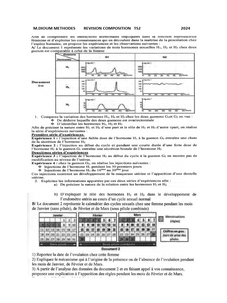 Revision Composition Dioum Methodes Ts2 2024 | PDF