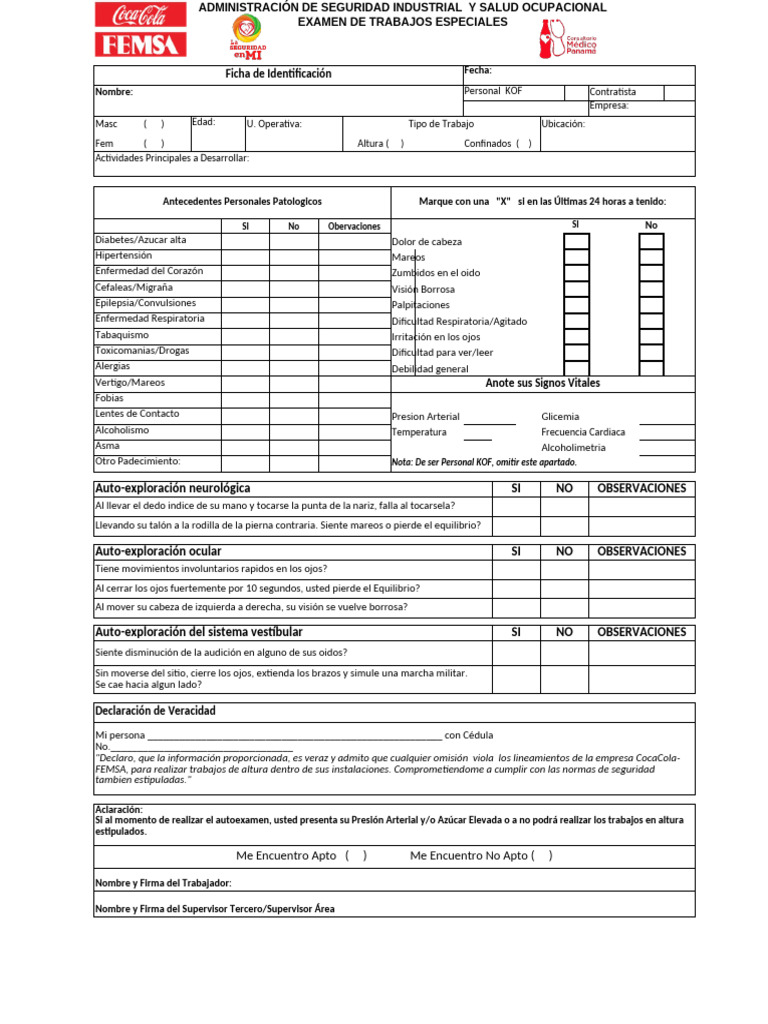 Auto Evaluación de Salud y Físico | PDF