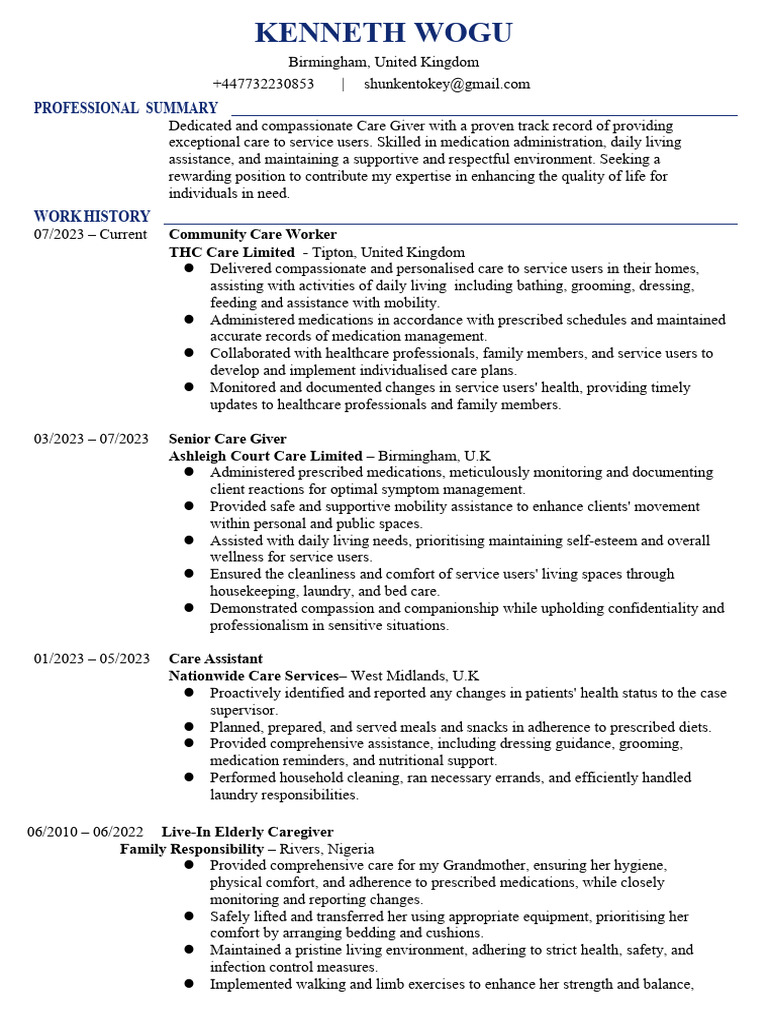 Kenneth Wogu CV1 | PDF