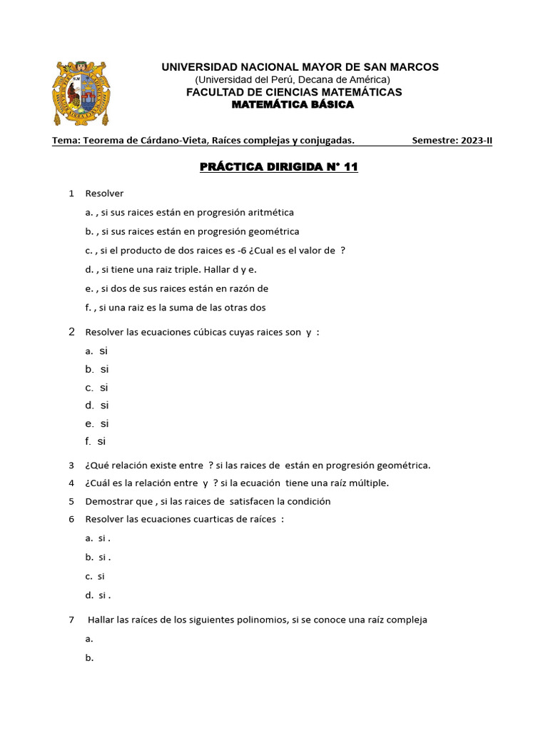 Practica Cardano Vieta | PDF