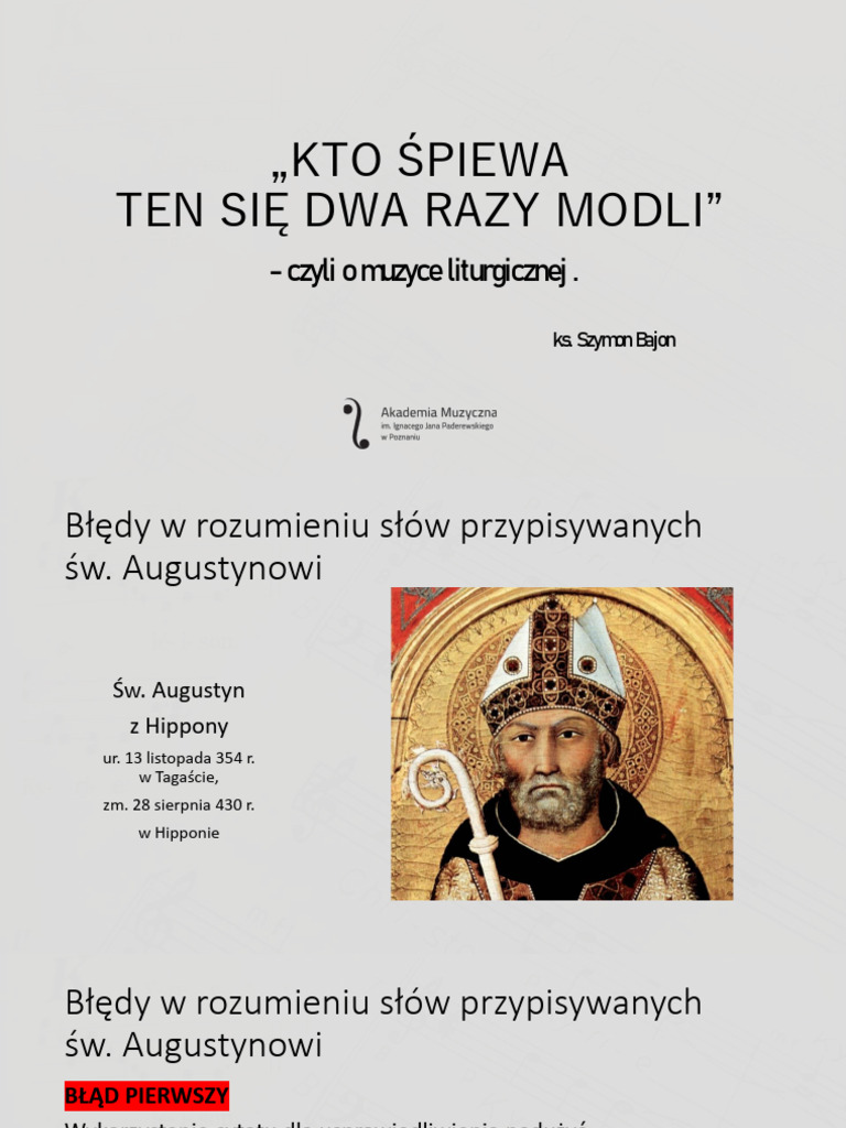 Kto Śpiewa, Ten Się Dwa Razy Modli. | PDF