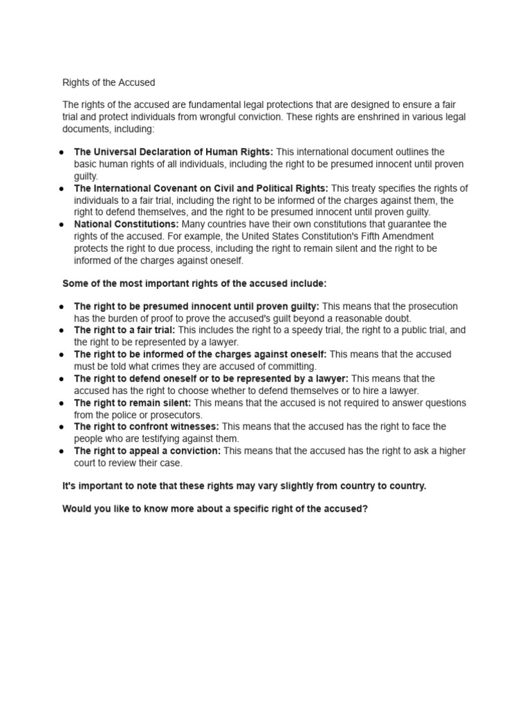 Right of Accused | PDF | Politics | Law