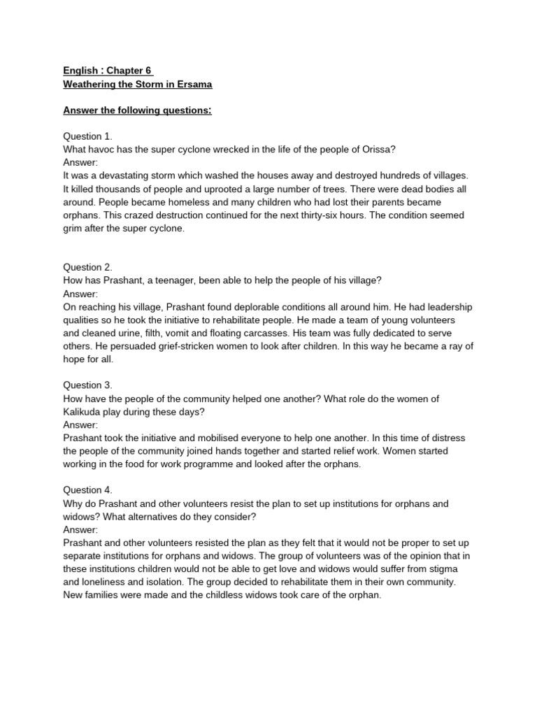 Chapter 6 Weathering The Storm in Ersama | PDF