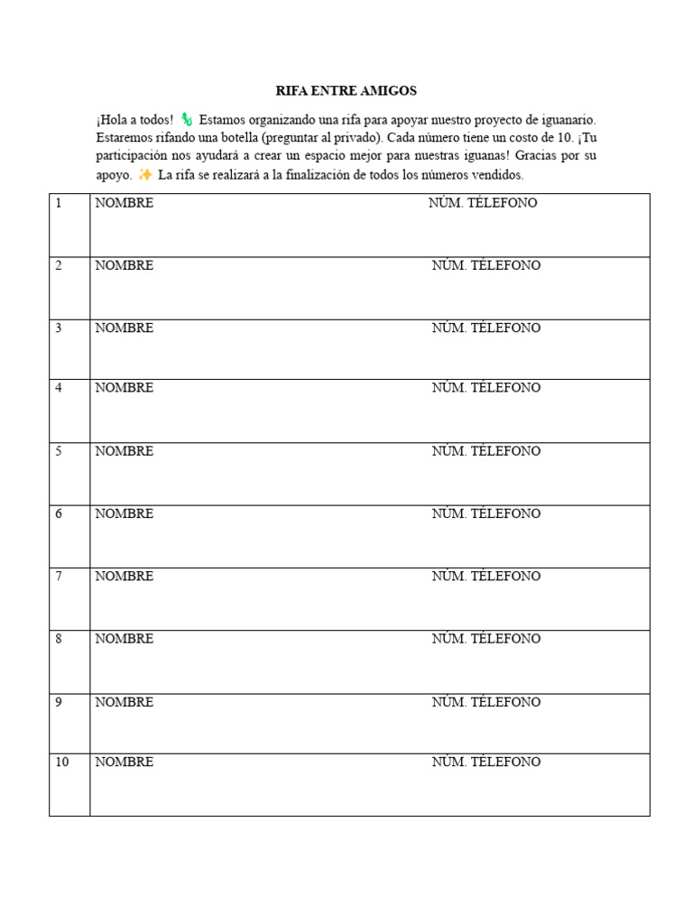 Rifa Iguanario | PDF