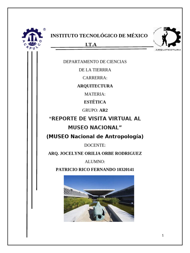Reporte de Visita Virtual Museo Nacioanal | PDF