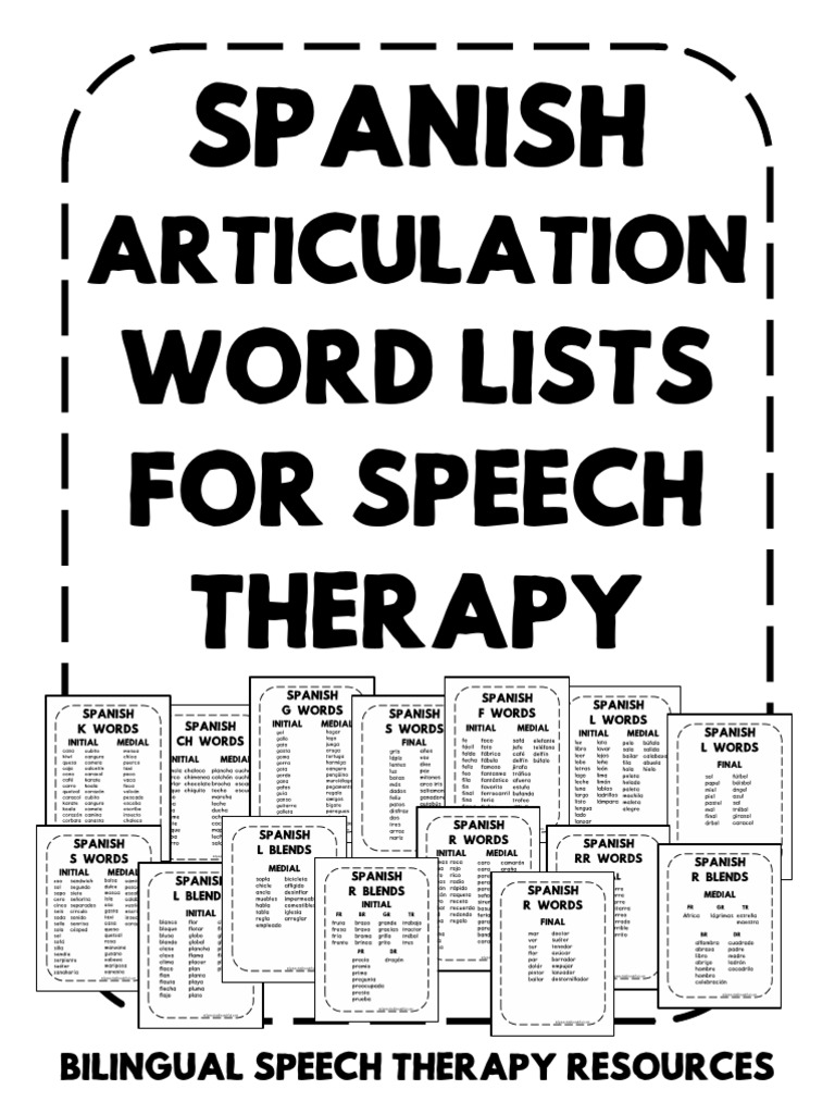 Articulation Spanish - Word - Lists | PDF
