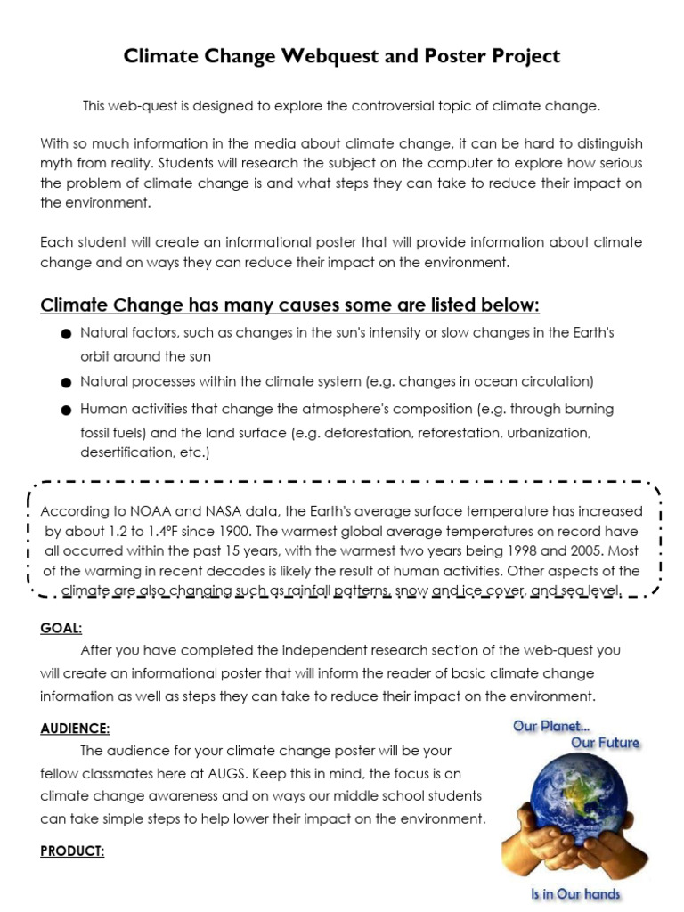 Climate Change Webquest | PDF