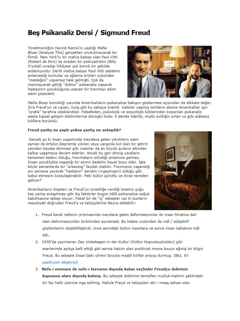 Bes Psikanaliz Dersi Sigmund Freud | PDF