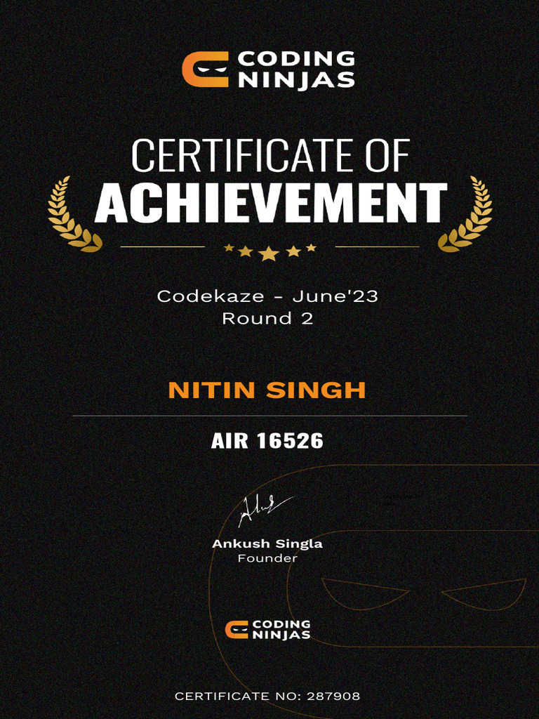 Codekaze Round2 Certificate | PDF