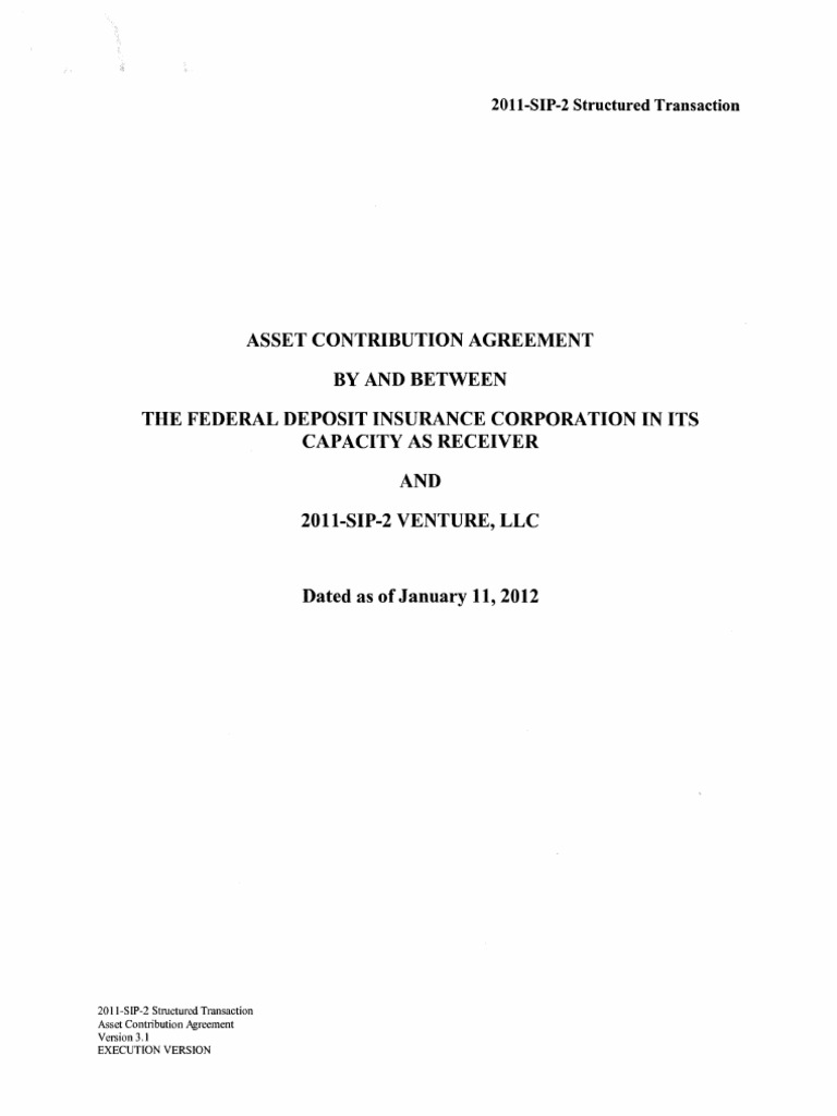 Asset Contrb Agmt - 1 | PDF