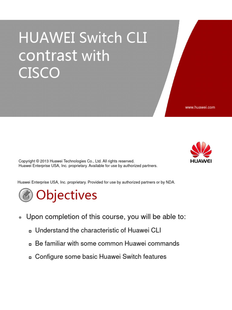 Cisco and Huawei Command Comparison | PDF