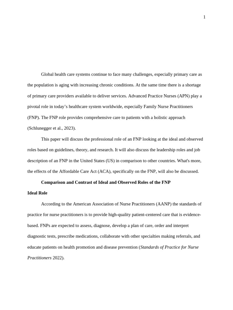 Sample Professional Role Paper | PDF