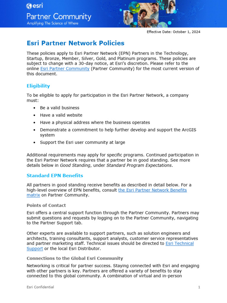 Esri Partner Network Policies | PDF