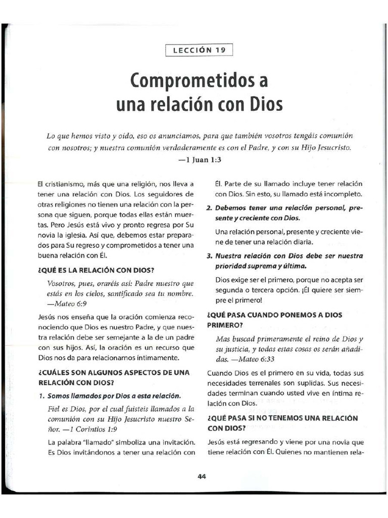 Comprometidos Con La Relacion Con Dios | PDF