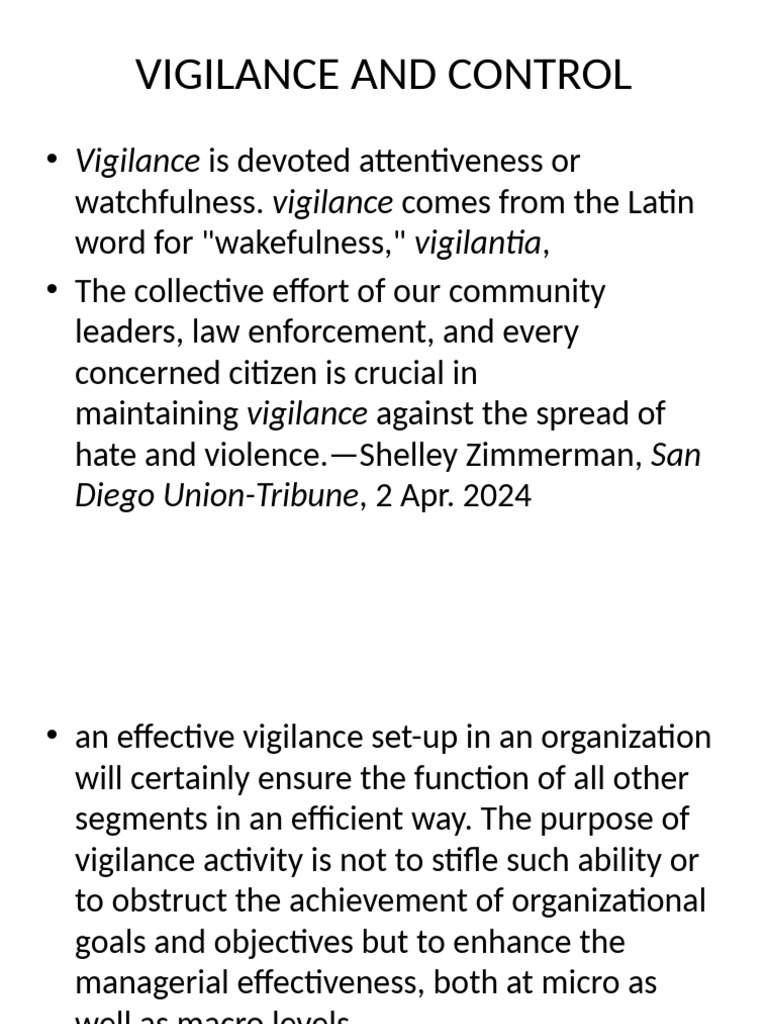 Vigilance and Control | PDF